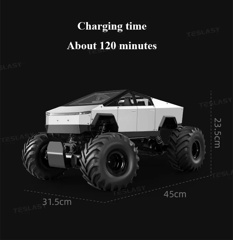 TESLASY Ultimate Off-Road RC Cybertruck: 45CM of High-Tech Adventure