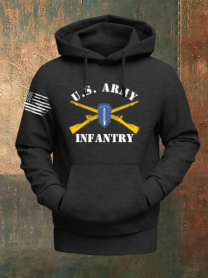 Usa Army Infantry Pattern Print Classic Hoodie