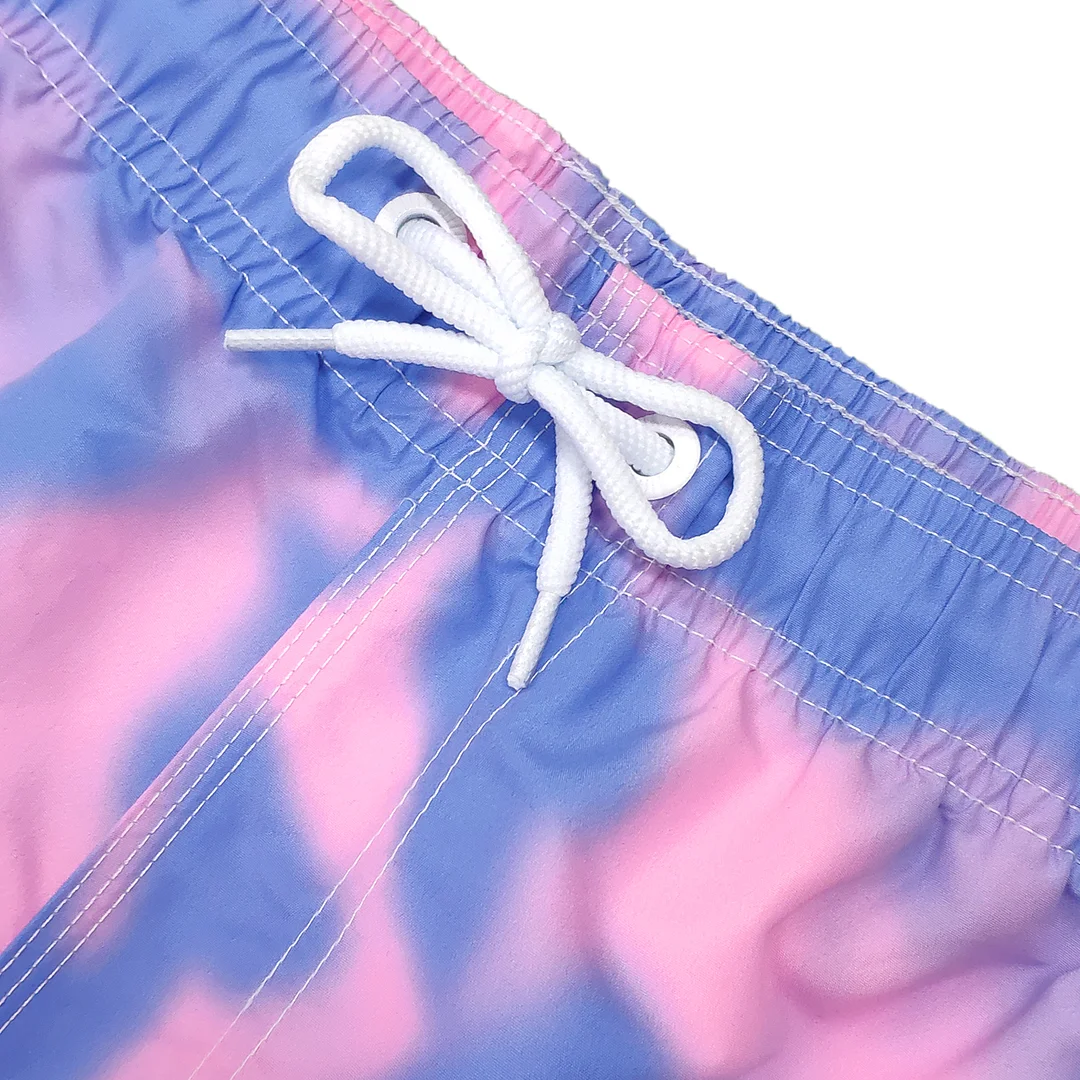 Pink Tie Swim Trunks Mesh Lining