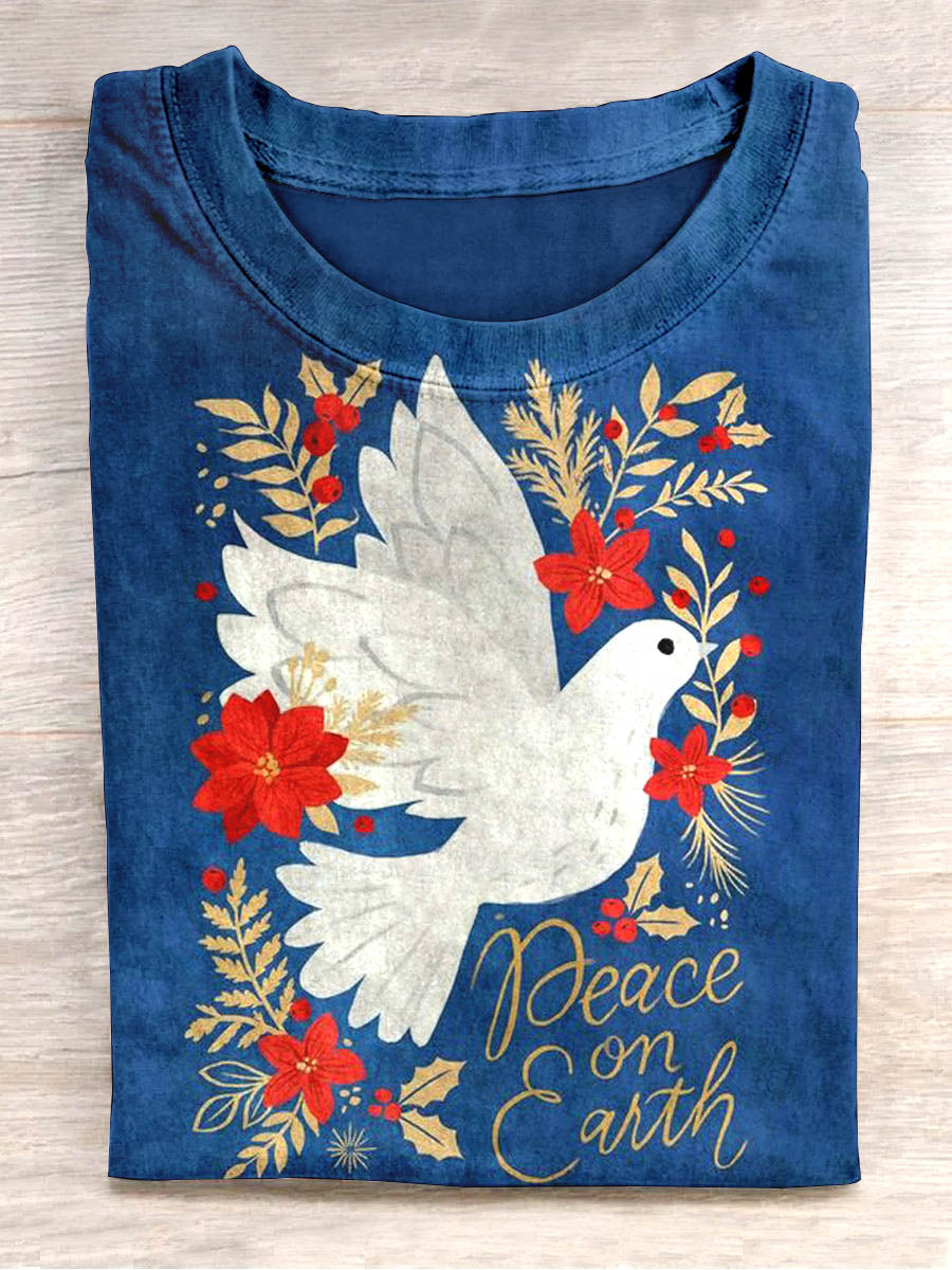 Unisex Peace Dove Abstract Print Design T-Shirt