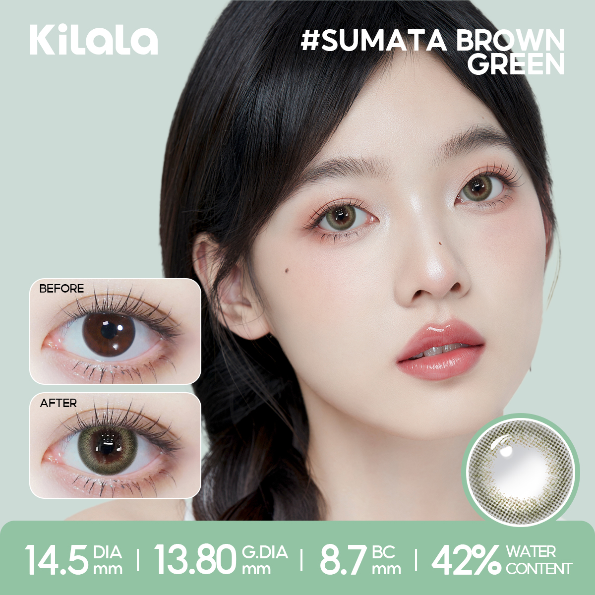 Kilala Sumata Green Daily Colored Contact Lenses