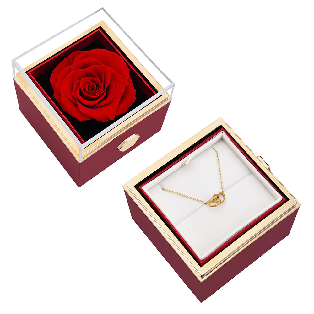 【Best Christmas Gift】Eternal Rose Box - W/ Engraved Necklace & Real Ro