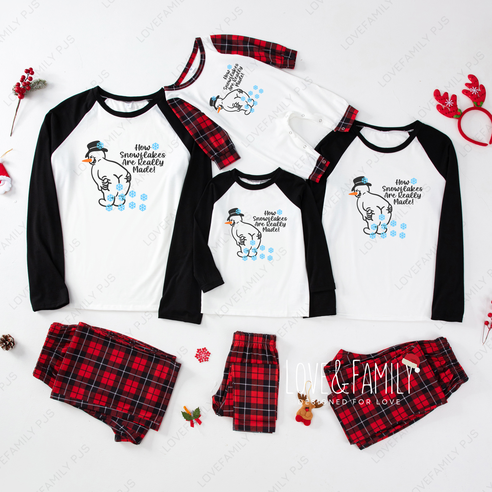 How Snowflakes Are Really Made Christmas Family Matching Pajamas Sets