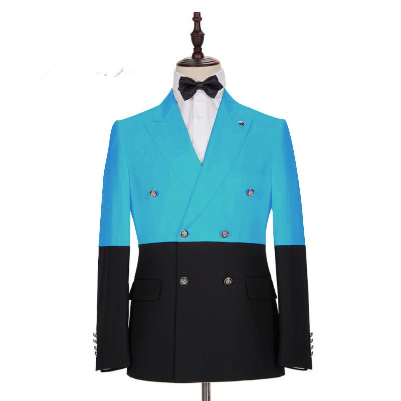 Elegant Bested Fited Dinner Formal Suits Blue With Double Breasted ...