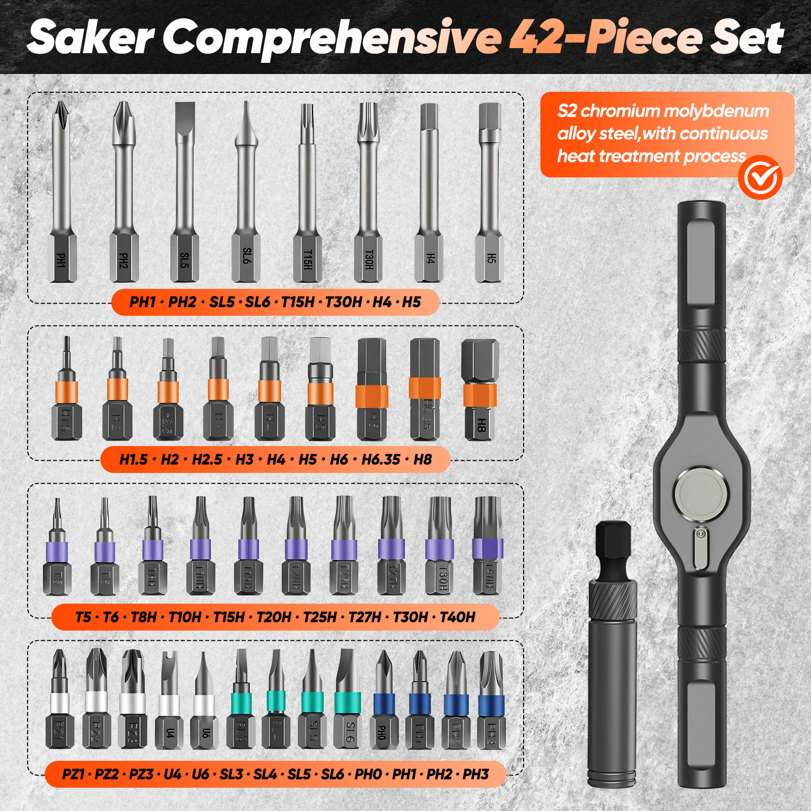 SAKER 42 in 1 Magnetic Screwdriver Set