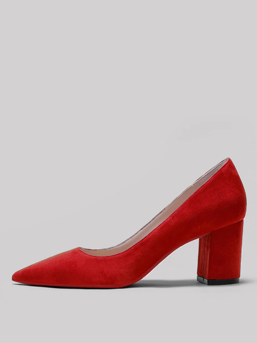 2.5" Women Chunky Heels Red Bottom Shoes Comfortable Middle Block Heel ...