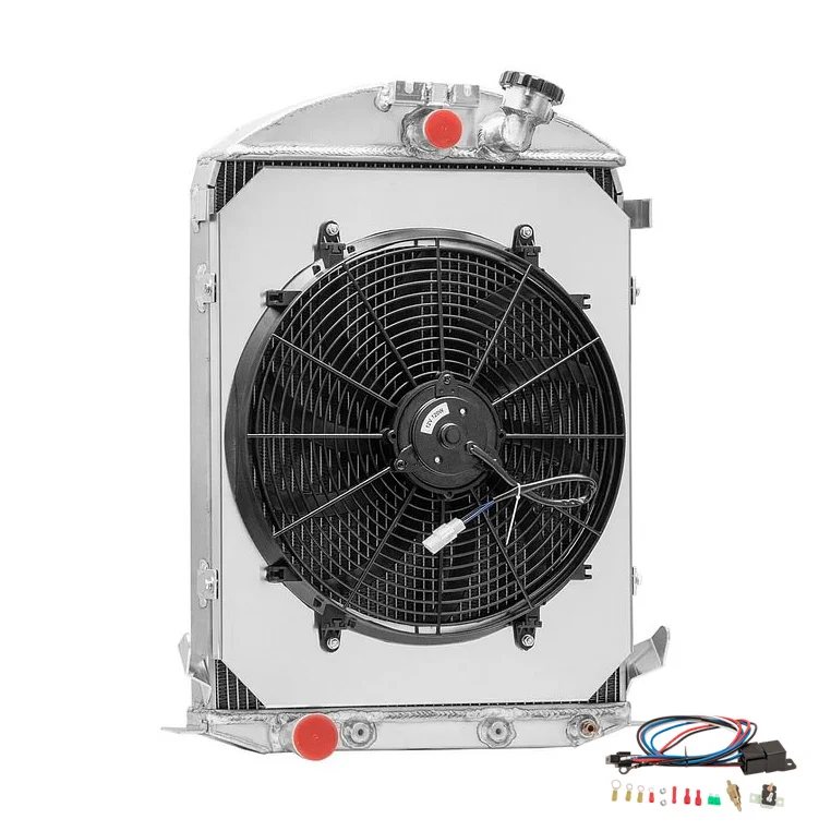 Alloyworks 3 Row Aluminum Radiator+Shroud Fan Fit 1930 1931 Ford Model ...