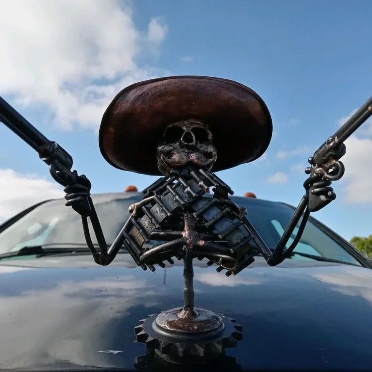 🔥 UITVERKOOP 49% KORTING - Cowboy Skull Gunner Hood Ornament