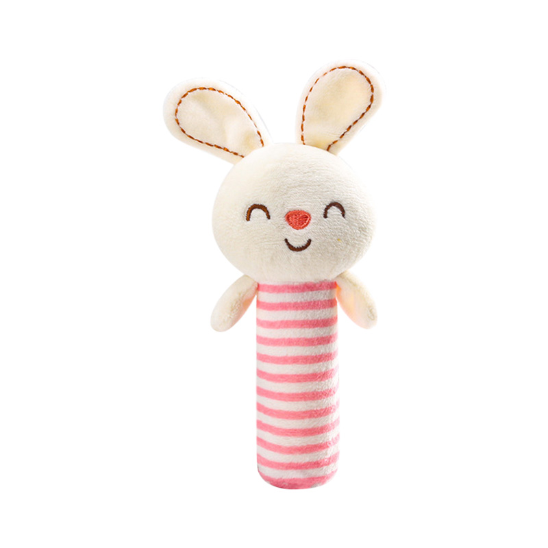 Pink and White Rabbit Hand Holding Fabric Rattle Suitable for Reborn ...