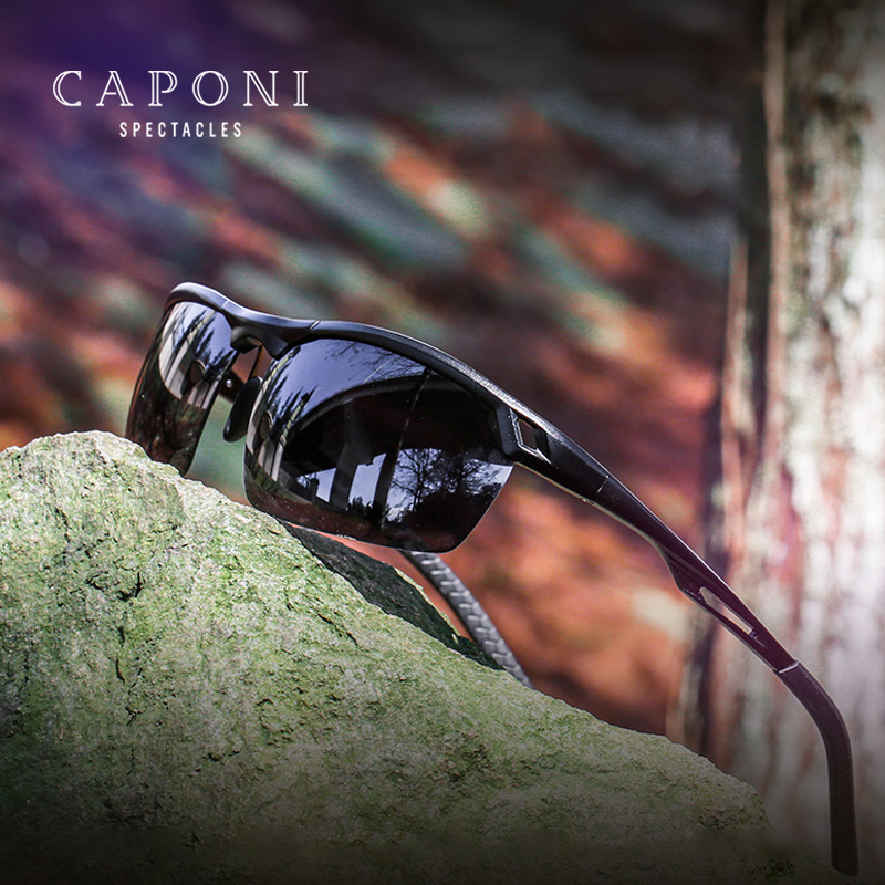 CAPONI Sports Sunglasses Men Polaroid UV Protect Photochromic Aluminium ...