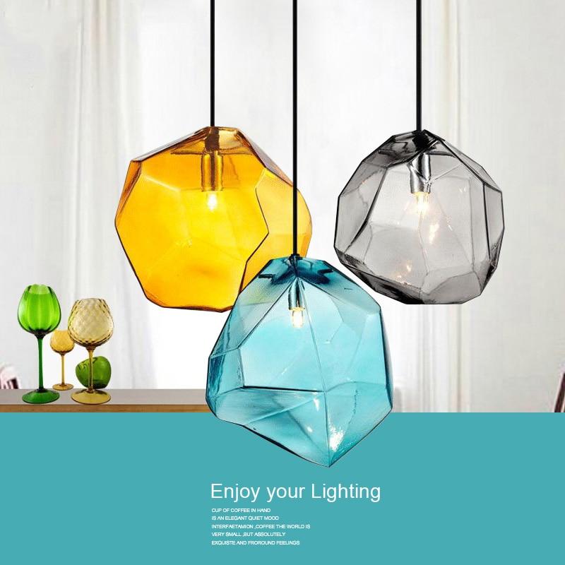 Modern Minimalist Pendant Lights Creative Colorful Glass Pendant Lamps ...