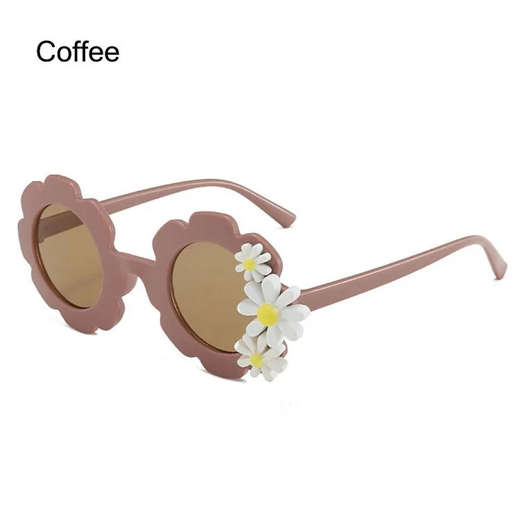 Round Frame Children Flower Sunglasses Festival Party Sun Protection ...
