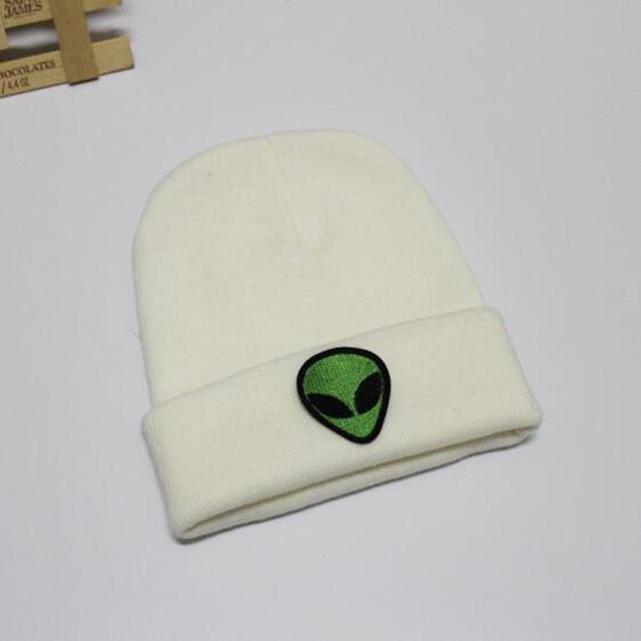 ALIEN EMBROIDERED BEANIE HAT