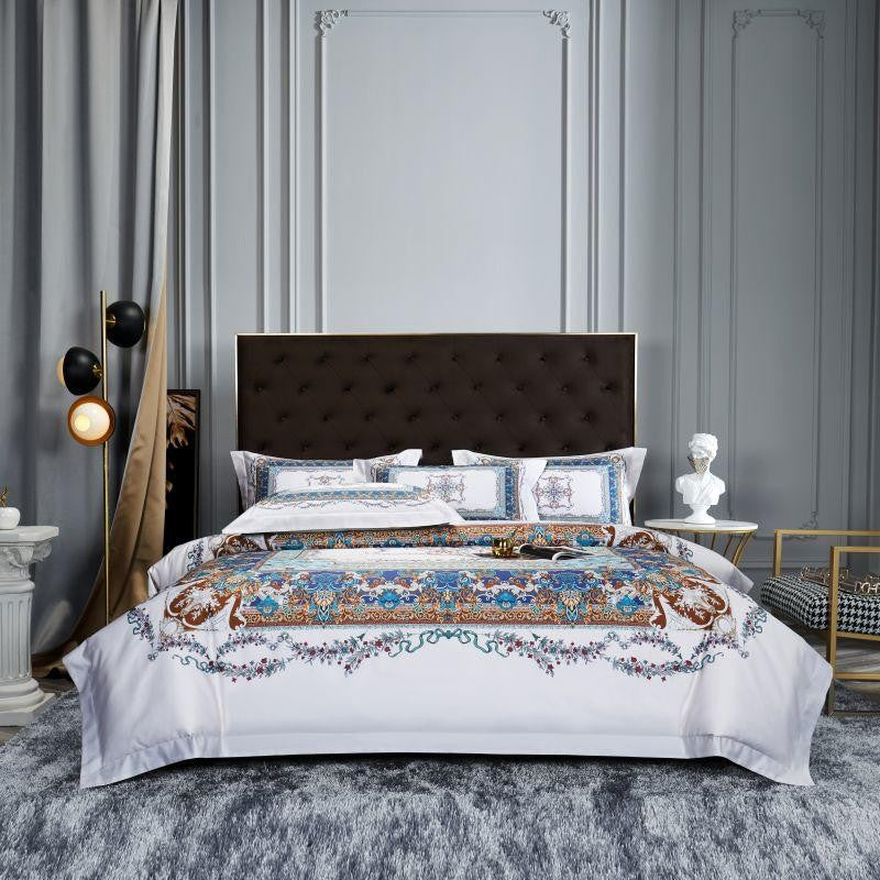 Ava Layered 3D Printed Border Egyptian Cotton Bedding Set