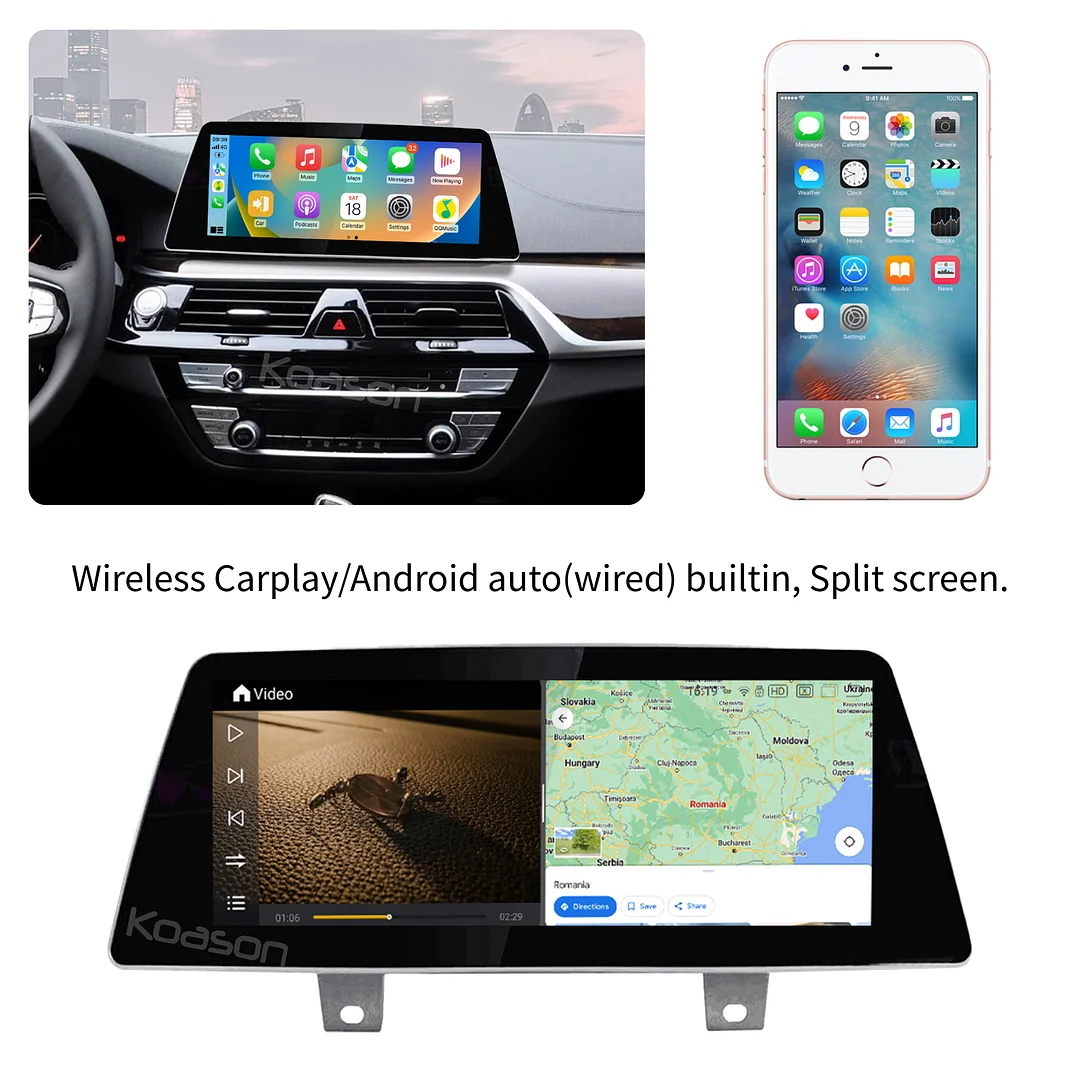 Koason Android Screen Upgrade Apple CarPlay Android Auto GPS Navigation ...