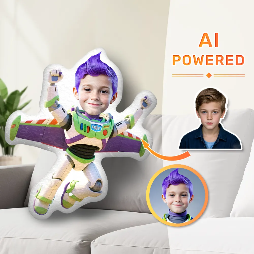 Custom Pillow Personalized AI-Powered 3D Space Ranger Face Body Pillow ...