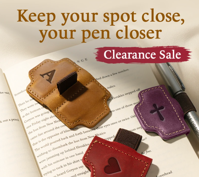 LAST DAY 70% OFF - Personalized Magnetic Leather Pen Holder Bookmark
