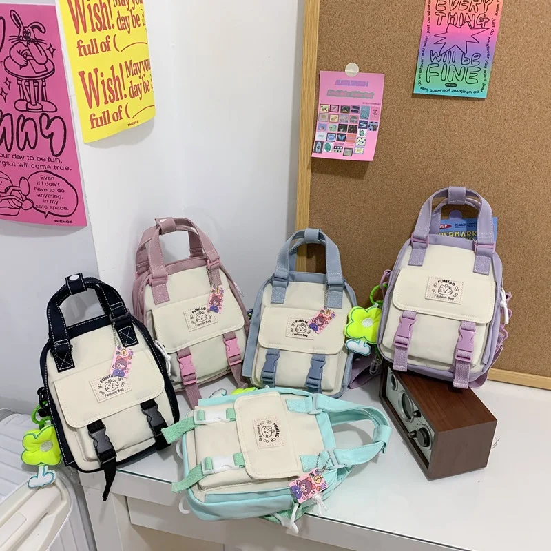 SIMPLE CONTRAST COLOR MINI BACKPACK