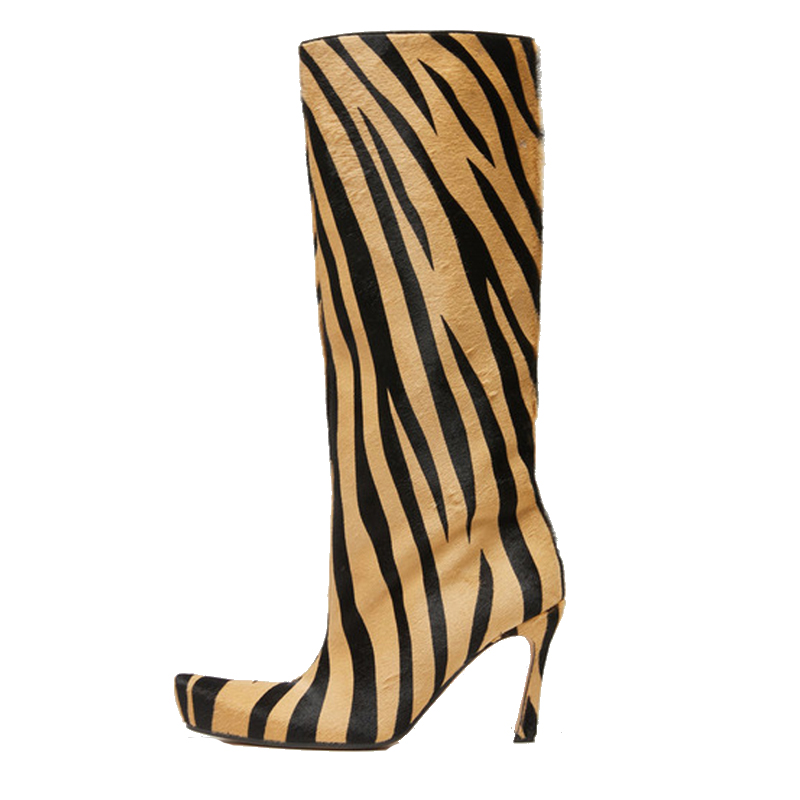 Yyvonne Women's Western Cowboy Boots 2022 New Autumn Sexy Zebra Stripes ...