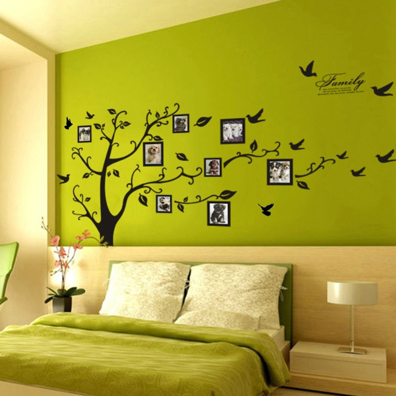 3D Sticker On The Wall Black Art Photo Frame Memory Tree Wall Stickers ...