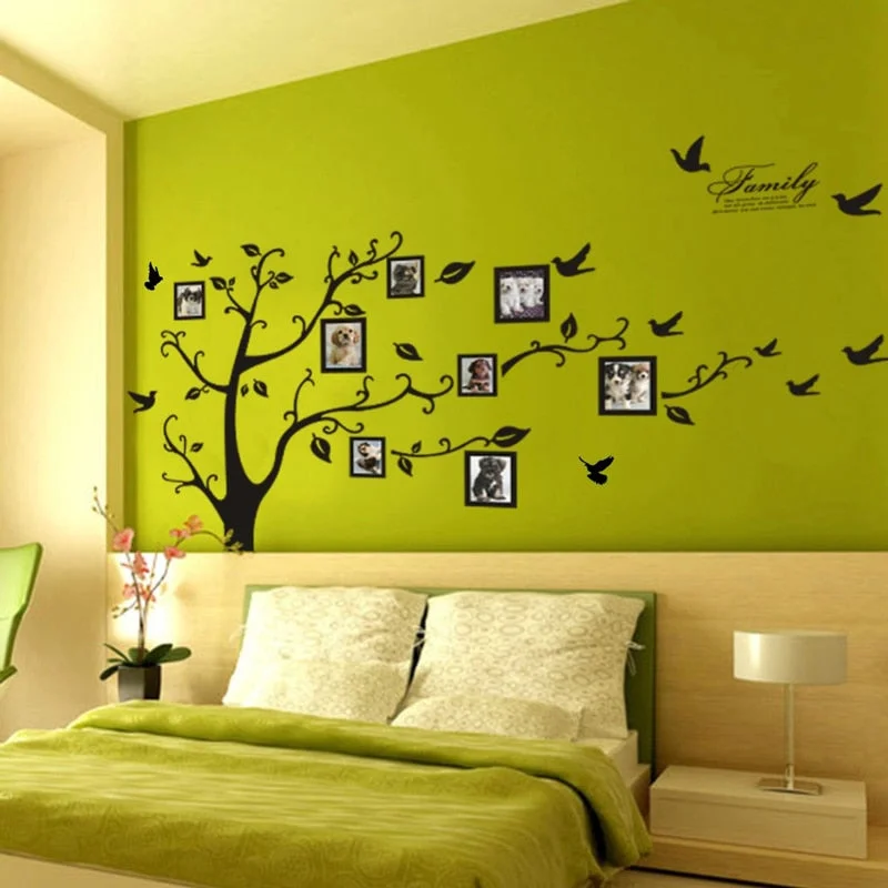 3D Sticker On The Wall Black Art Photo Frame Memory Tree Wall Stickers ...