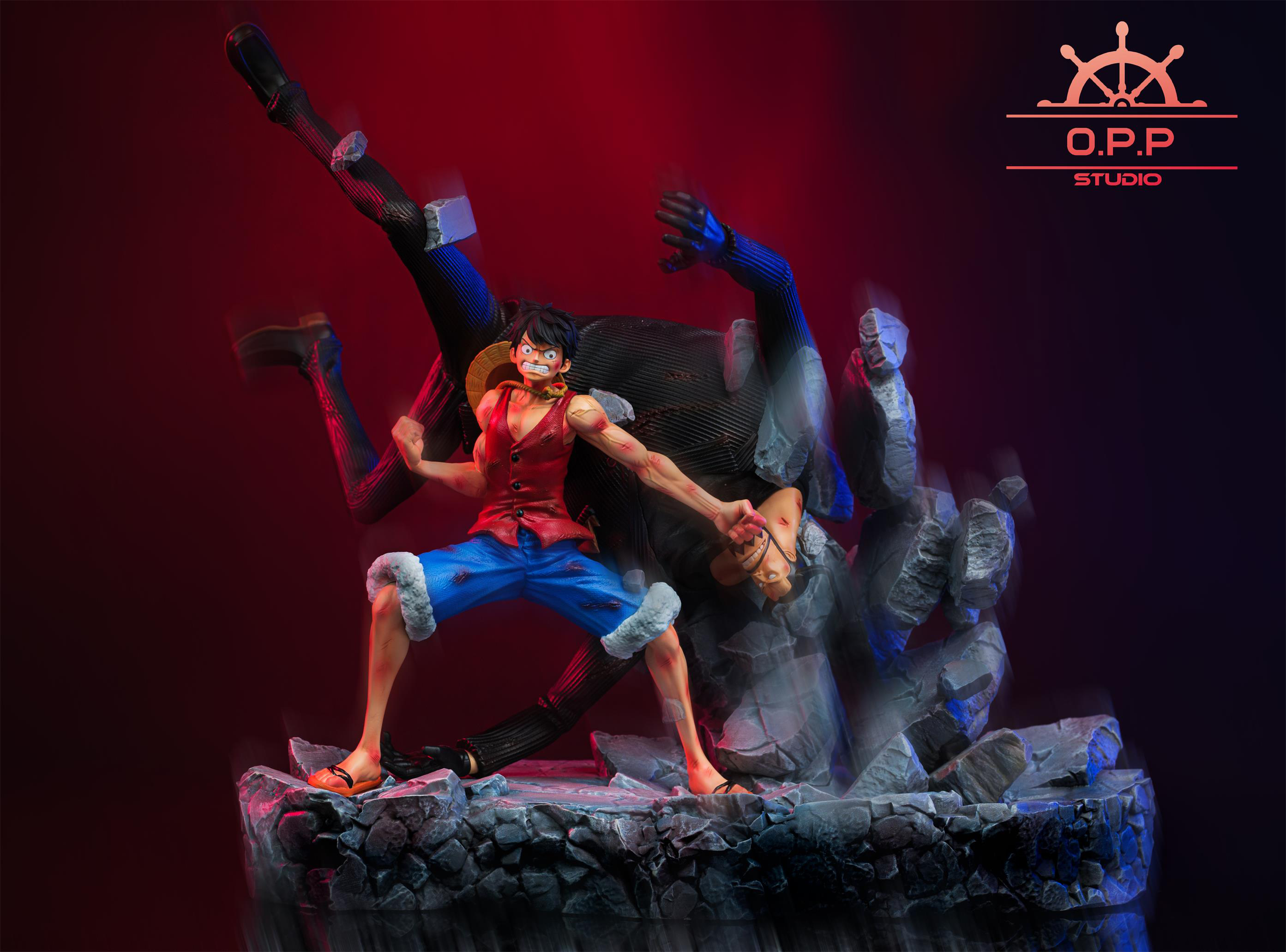 POP Scale Monkey D. Luffy Beating Blueno - ONE PIECE Resin Statue ...