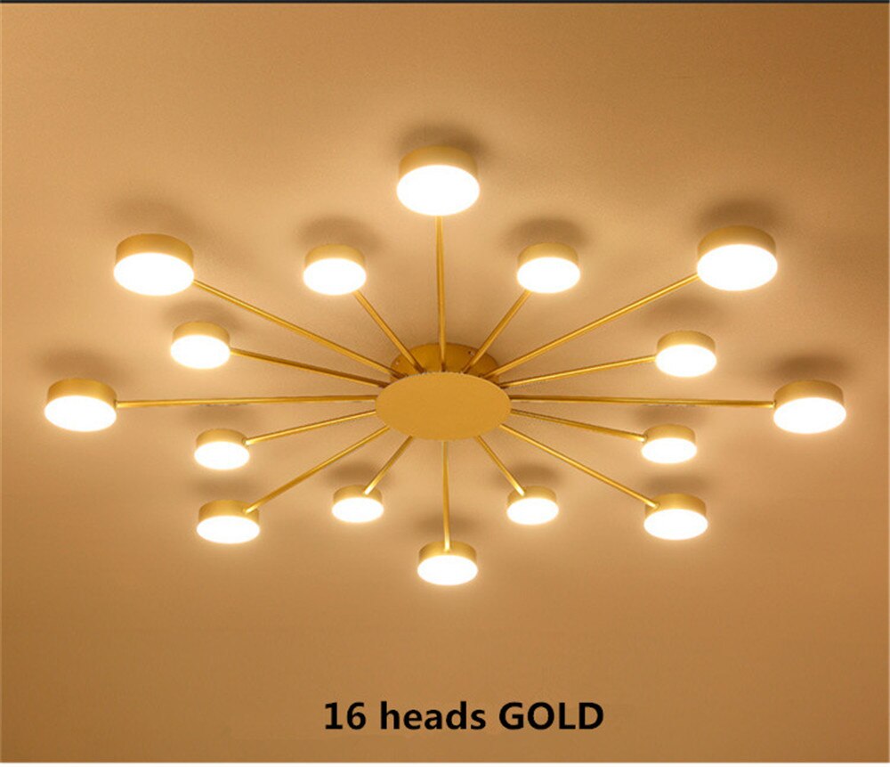 Europe Luxury LED Ceiling Lamp Gold Indoor Lighting Vintage Shop Study ...