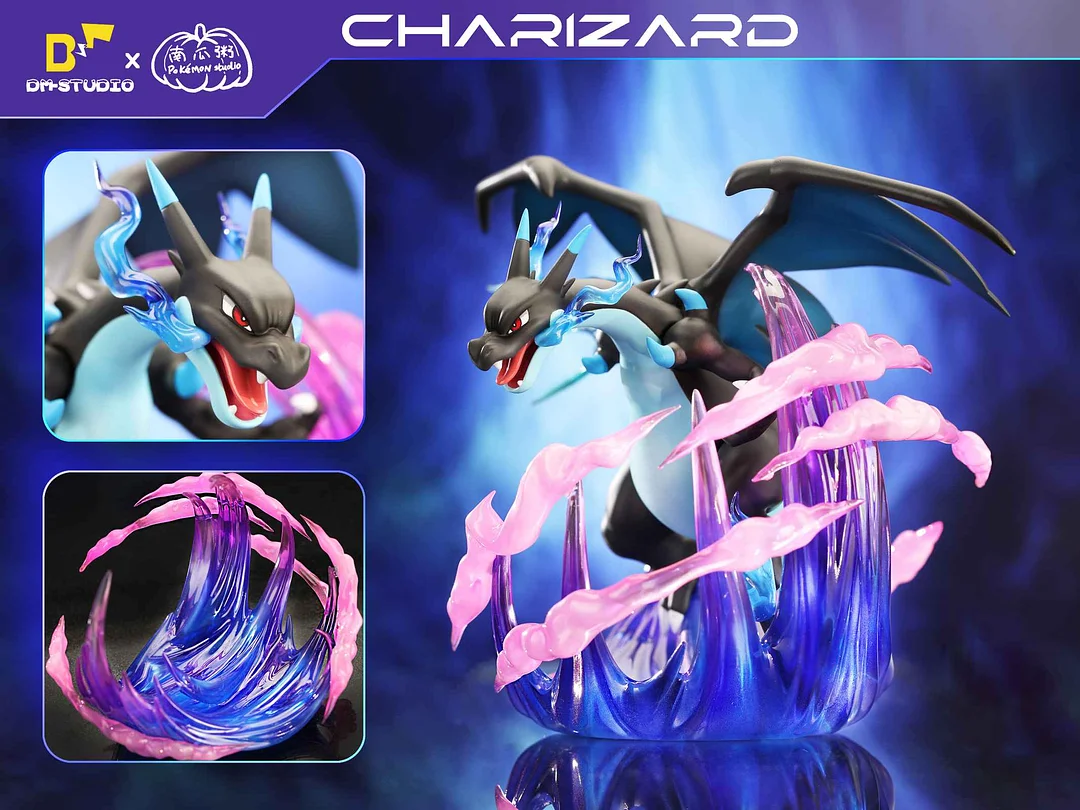 1/20 Scale World Zukan Mega Charizard X - Pokemon Resin Statue - DM Studios