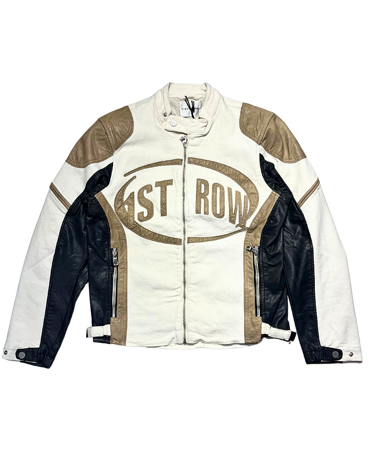 Denim Leather Racing Jacket