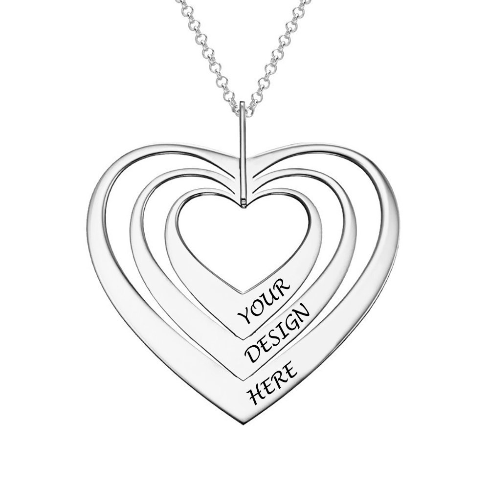 Personalized Design Three Heart Necklace