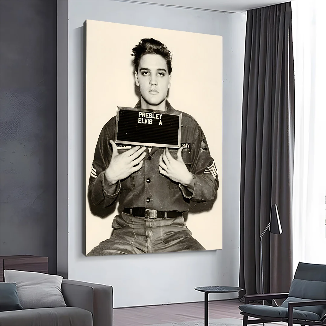 Elvis Presley Mugshot Canvas Wall Art