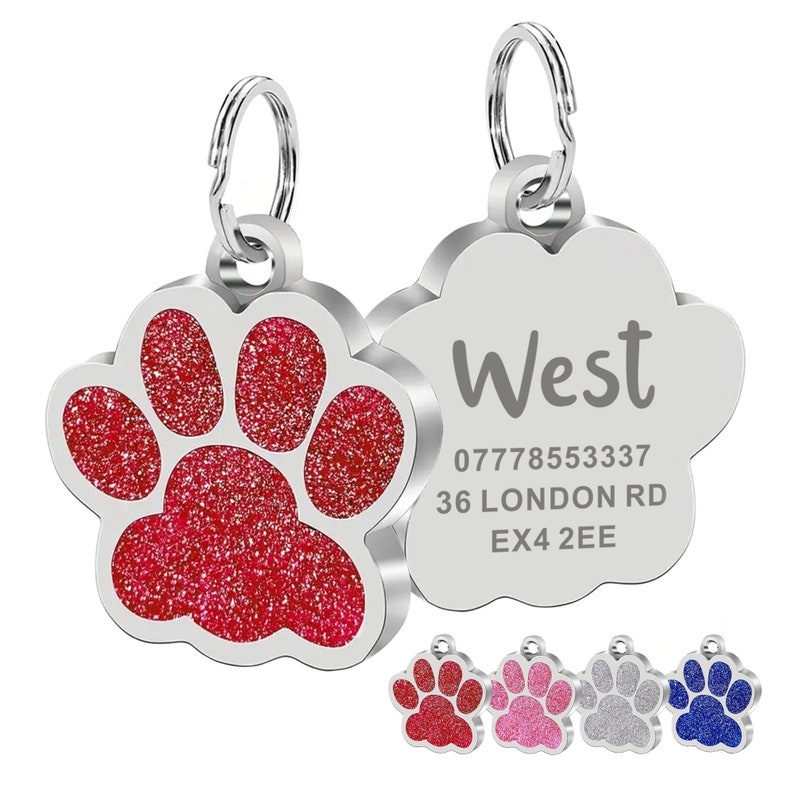 Custom Engraved Pet ID Tag - Personalized Stainless Steel Dog & Cat Tag ...
