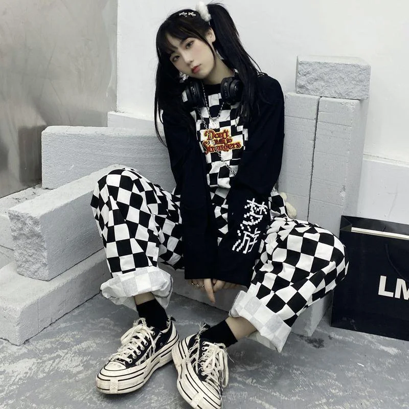 COW OR CHECKERBOARD PRINT CARGO OVERALLS