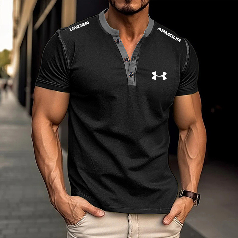 Men's Button Splicing Leisure Polo Shirt
