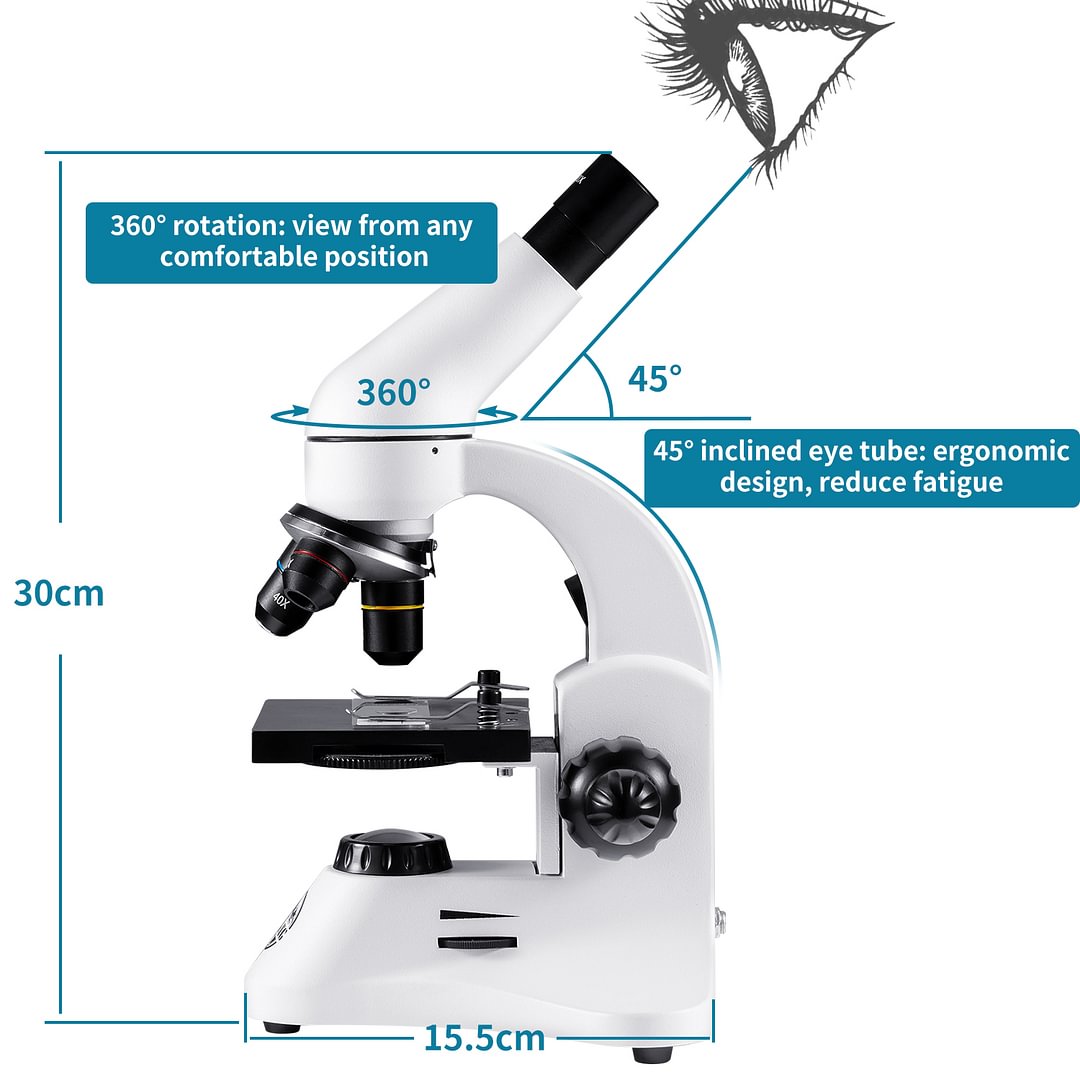 BEBANG 40X-2000X Microscopes for Kids Adults Students, with Microscope ...