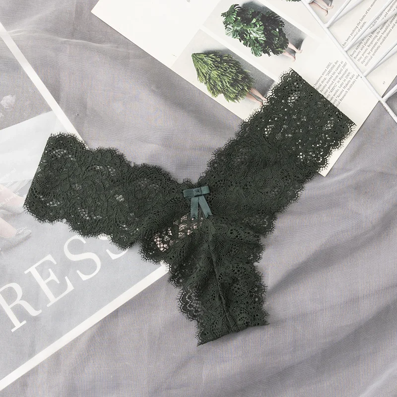 Uaang Lace Thong Womens Panties Seamless T Panty Mesh Underpant Floral ...