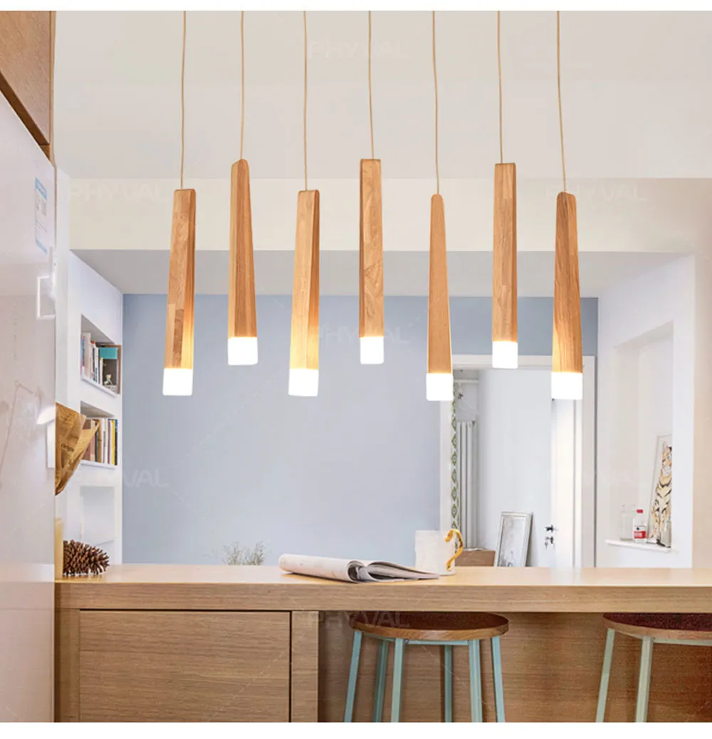 Led Pendant Lamp Matchstick Pendant Lamp Wooden Light Creative Pendant ...