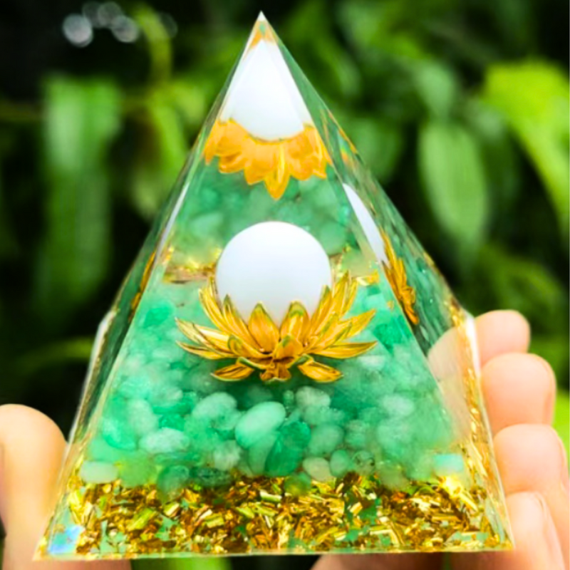 Jade Lotus Orgone Pyramid