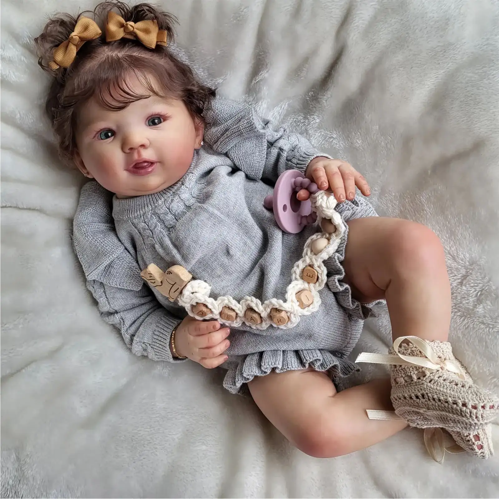 [New] 20'' Adorable Reborn Toddler Baby Girl Doll Pilisary with Blue Eyes
