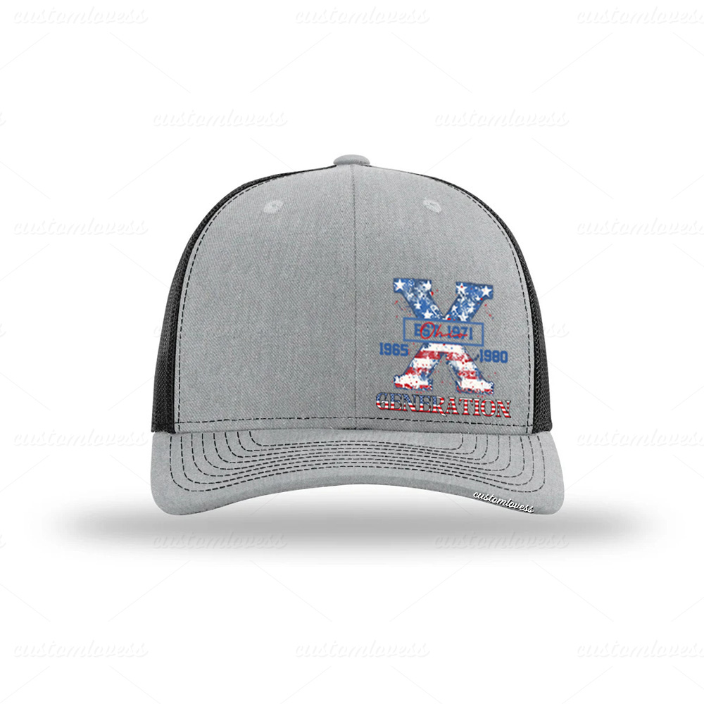Custom Gen X American Flag Trucker Hat
