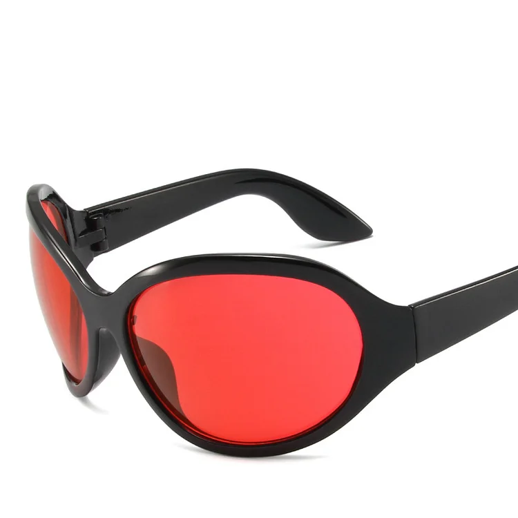 56546 Women Egg Shaped Sunglasses Round Large Frame Sports Goggles Men ...