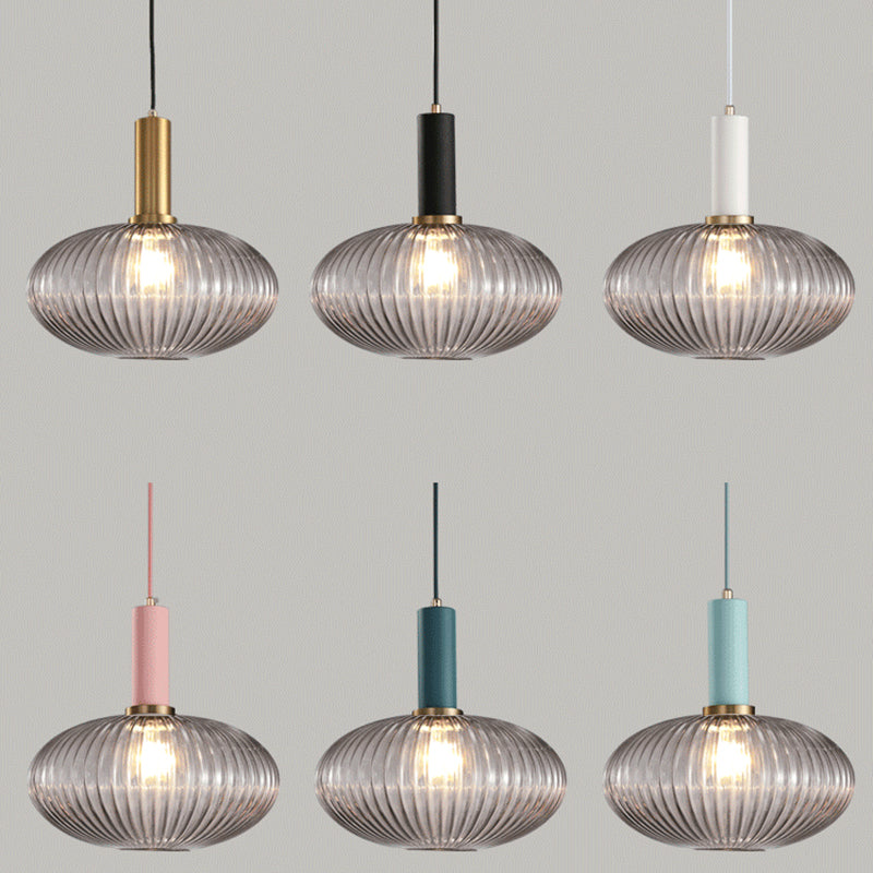 Novelty Stripe Glass Hanging Lights E27 LED 6 Color Lamp Holder Pendant ...