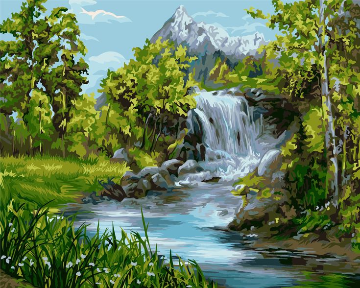 DIY Painting By Numbers | Waterfall View - 40*50cm