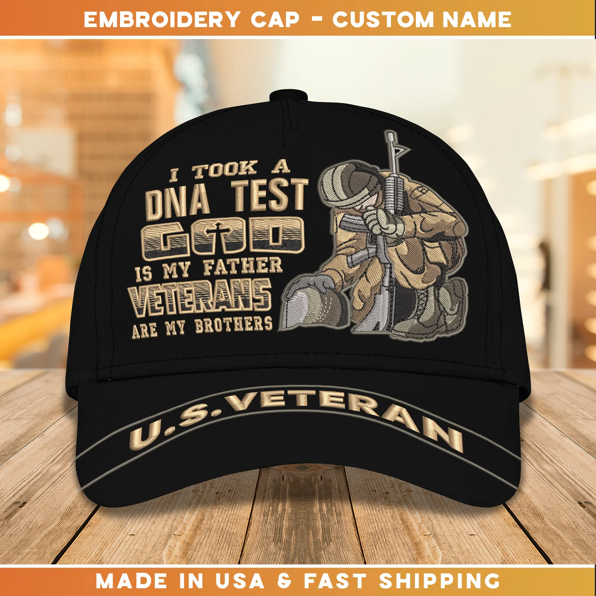 Embroidery Cap - God Is My Father Veteran Are My Brothers Cap Custom ...