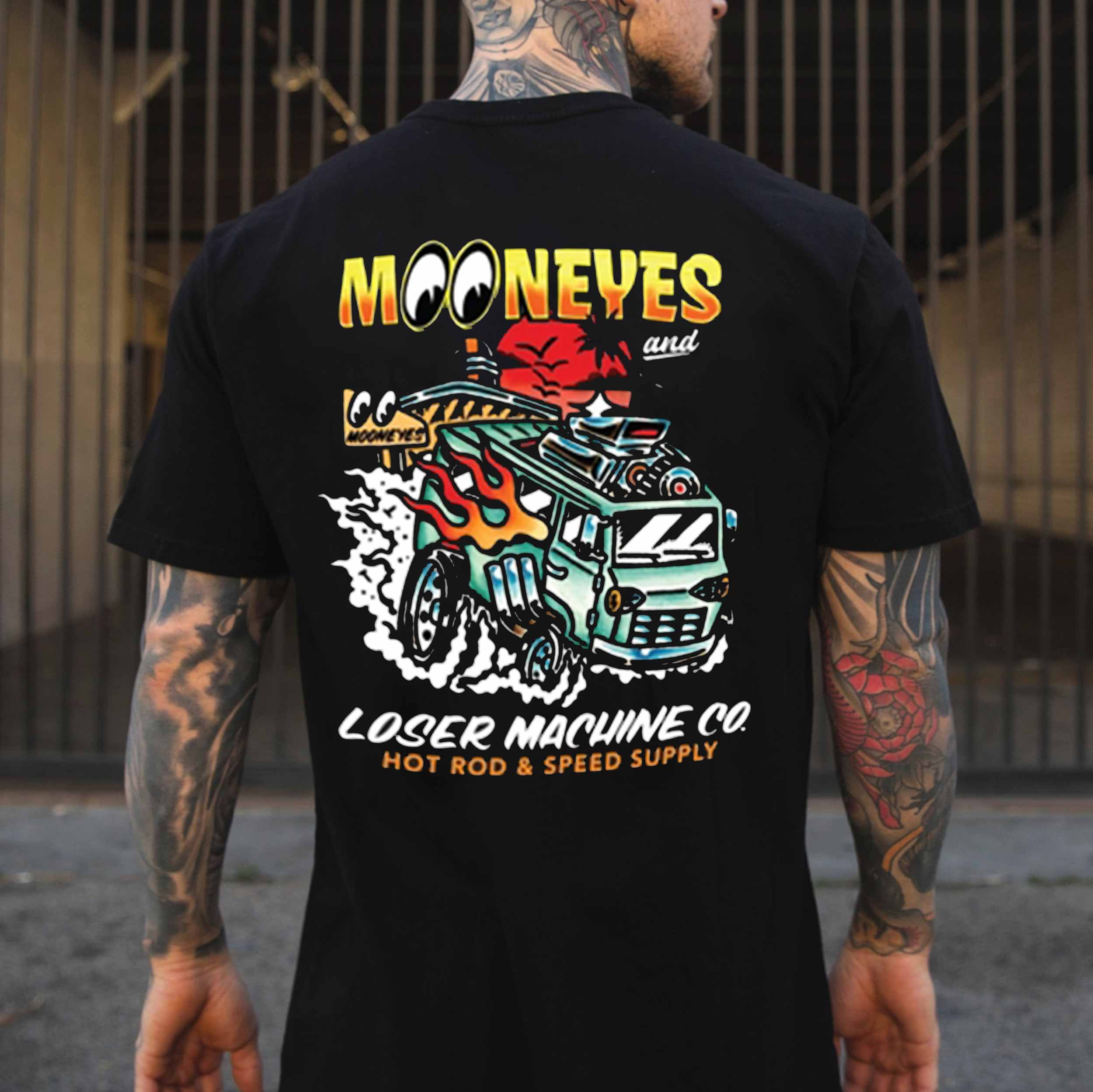 MOONEYES LOSER MACHINE CO Modified Car Print Men's T-shirt