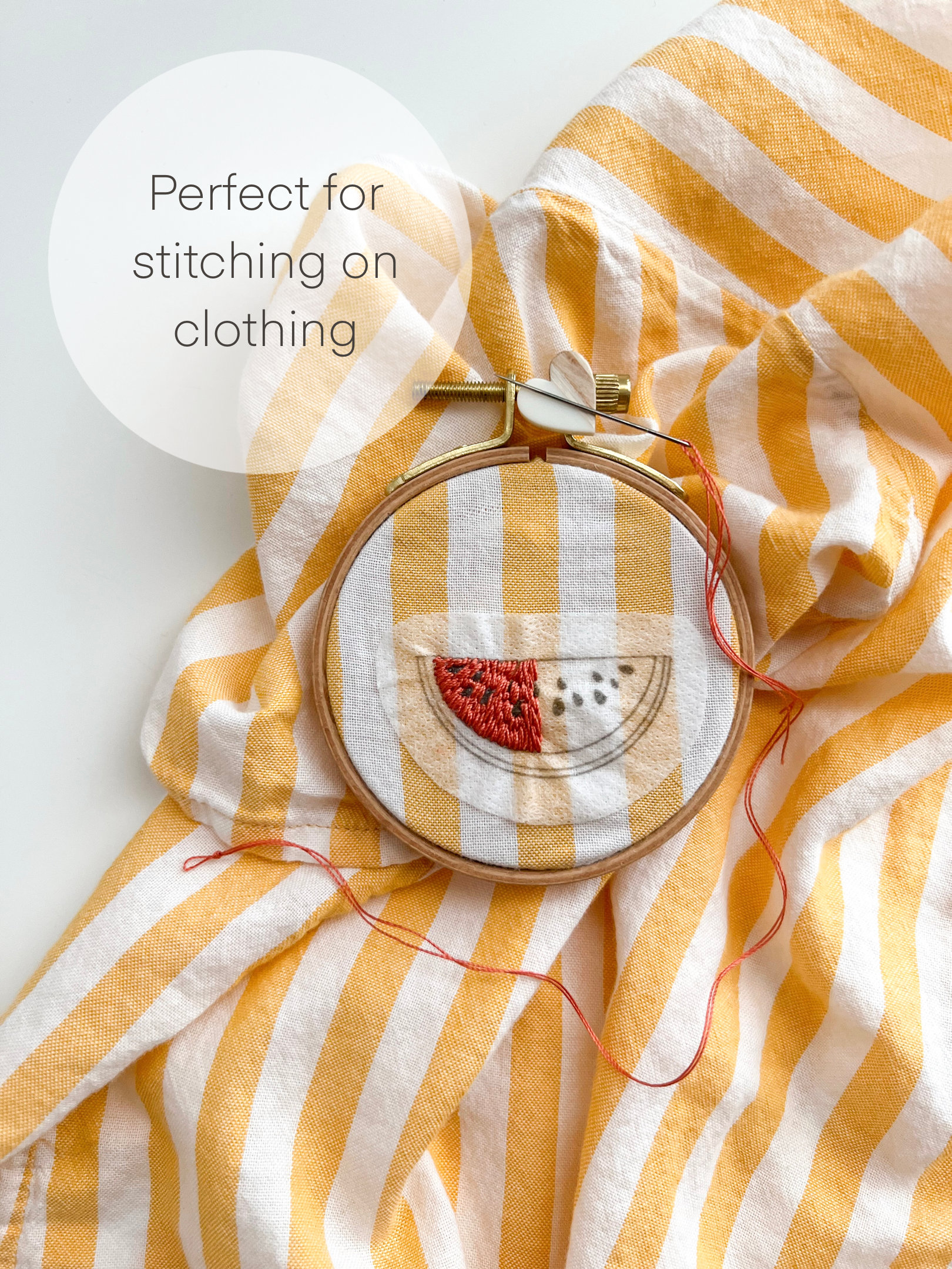 Summer Water Soluble Embroidery Pattern，Peel and Stick Embroidery Kit