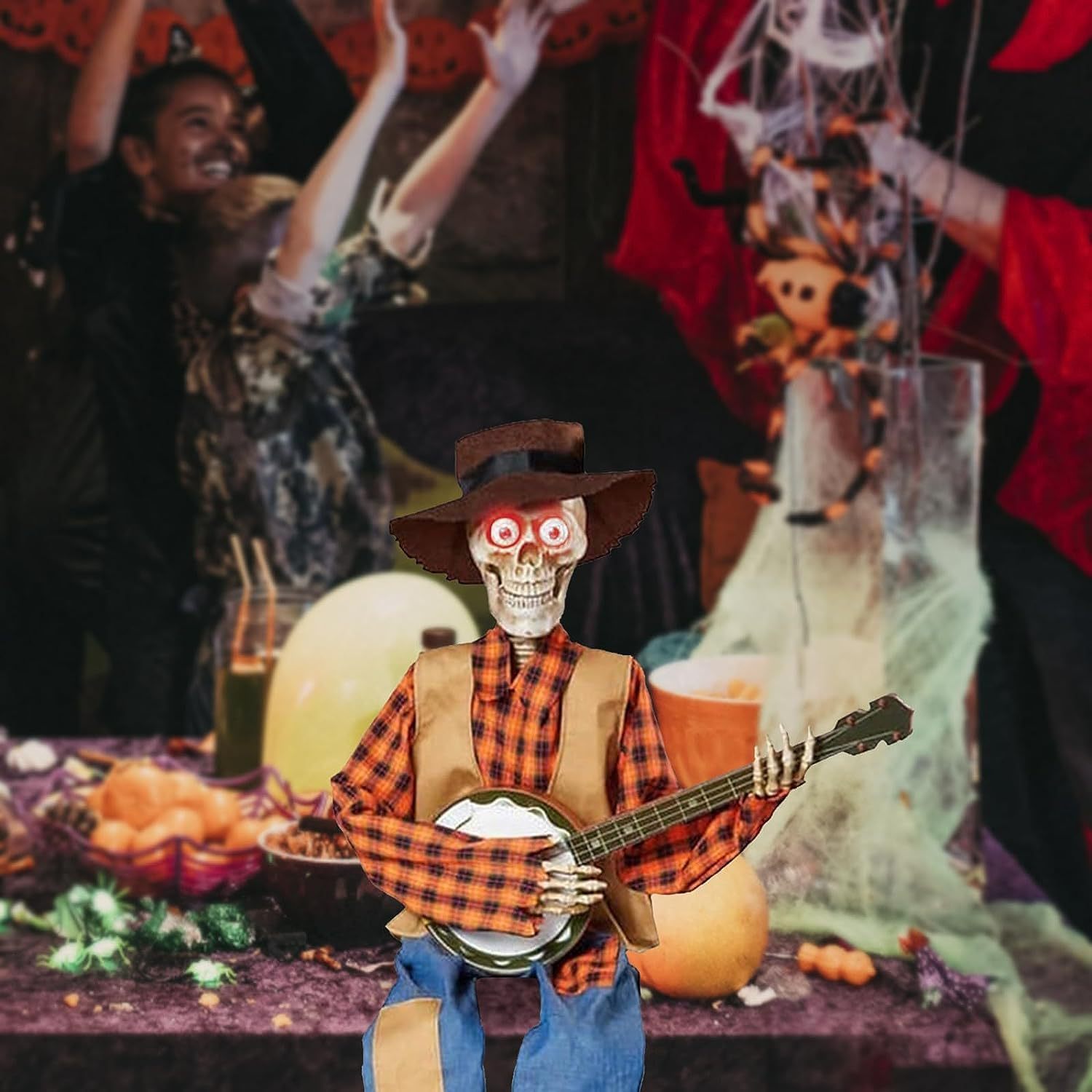 Funny Animated Dueling Banjo Skeletons Decoration Without sound