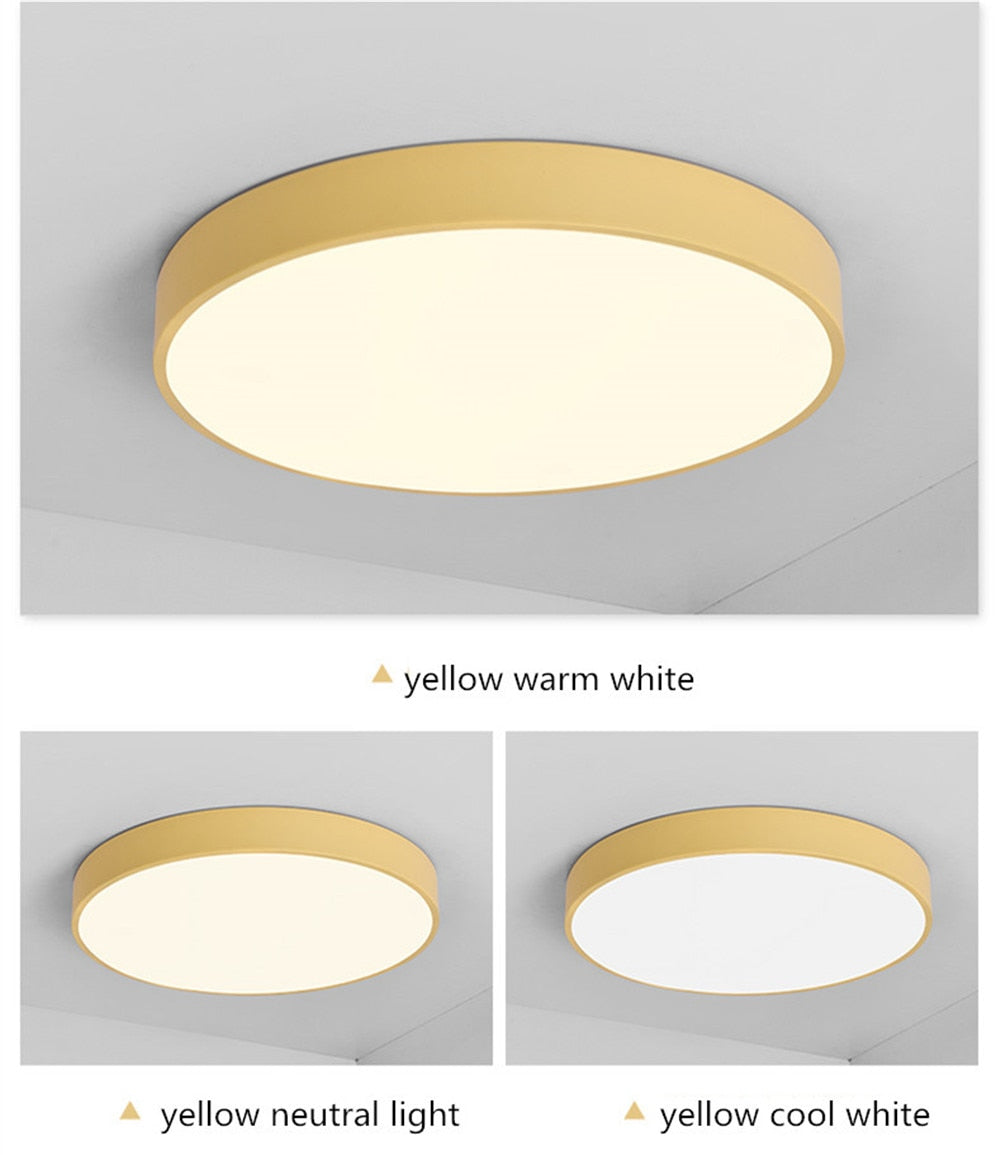 Modern Ceiling Light Round Macarons Lighting Iron Metal Acrylic Kitchen ...