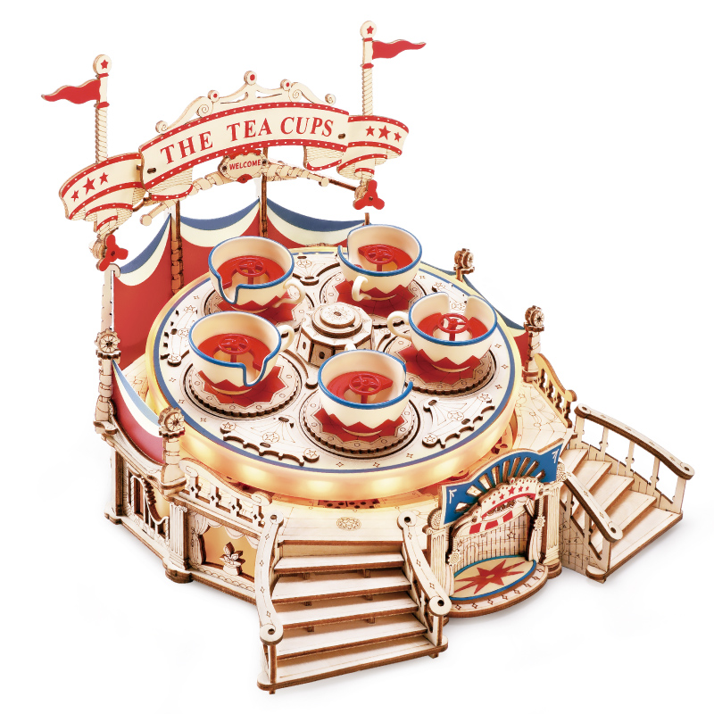 ROKR Tilt A Whirl DIY Music Box 3D Wooden Puzzle Robotime