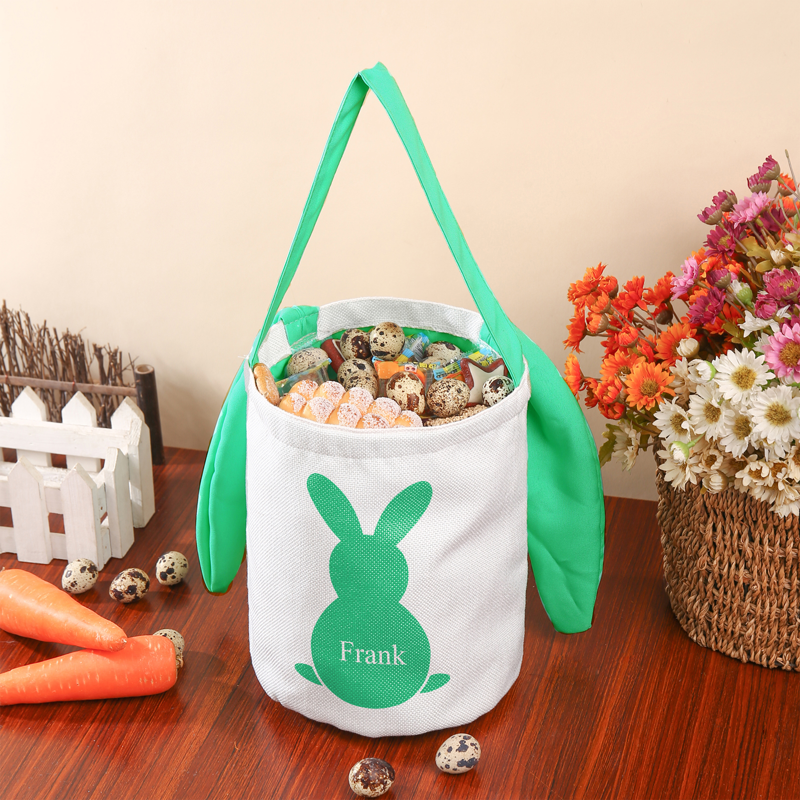Kettenmachen Personalisierbarer Name & Buchstabe Ostern Hase Korb 18.99
